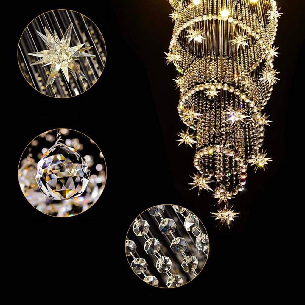 Spiral Meteor Shower Crystal Raindrop Chandelier for Staircase | Sofary ...