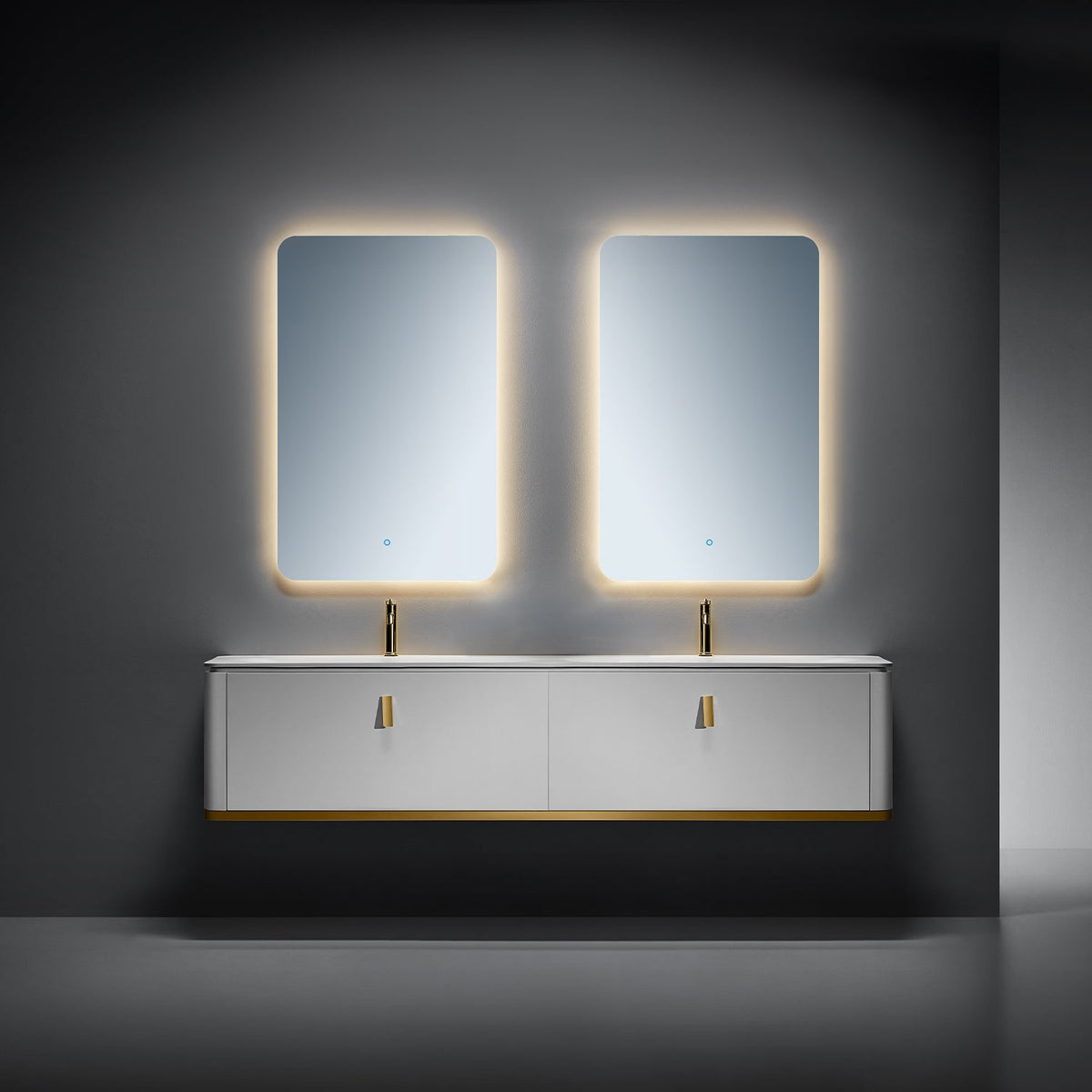 FADORE® Modern Luxury White Floating Bathroom Vanity Set with ...